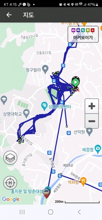 상명대 걷기 18km (24년 3월) - Ramblr